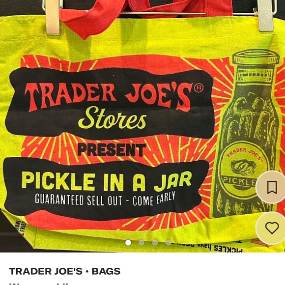 Trader Joe'S | Bags | Trader Joes Pickle In A Jar Tote Bag | Poshmark